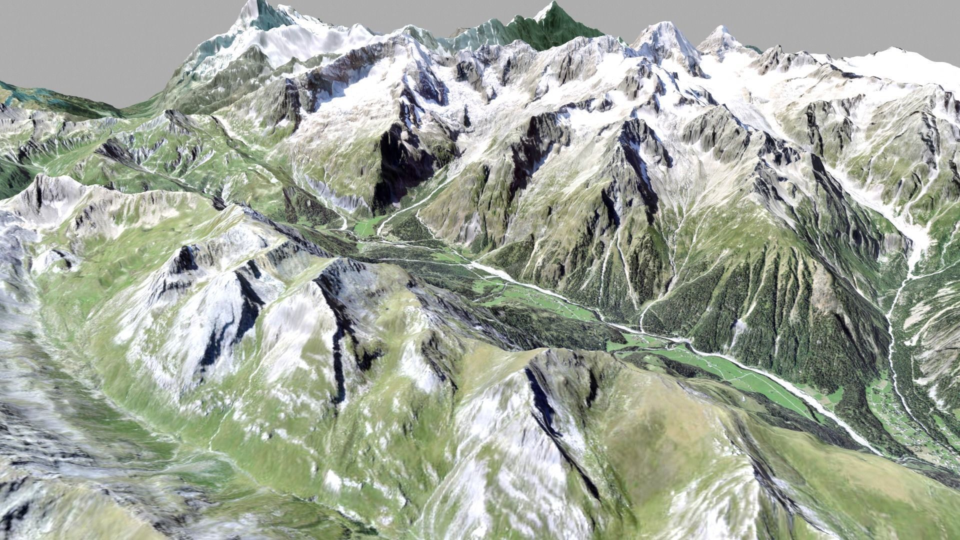 Mountain landscape Grande Jorasses Alps 3D model | CGTrader