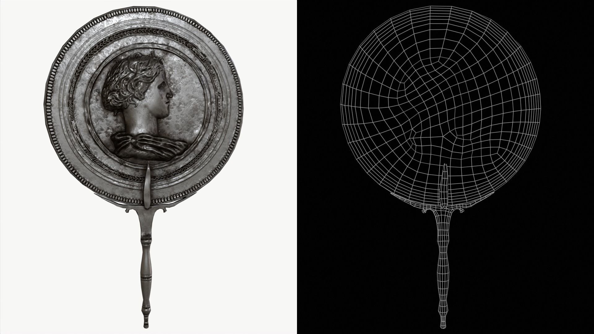 3D model Roman silver mirror VR / AR / low-poly | CGTrader