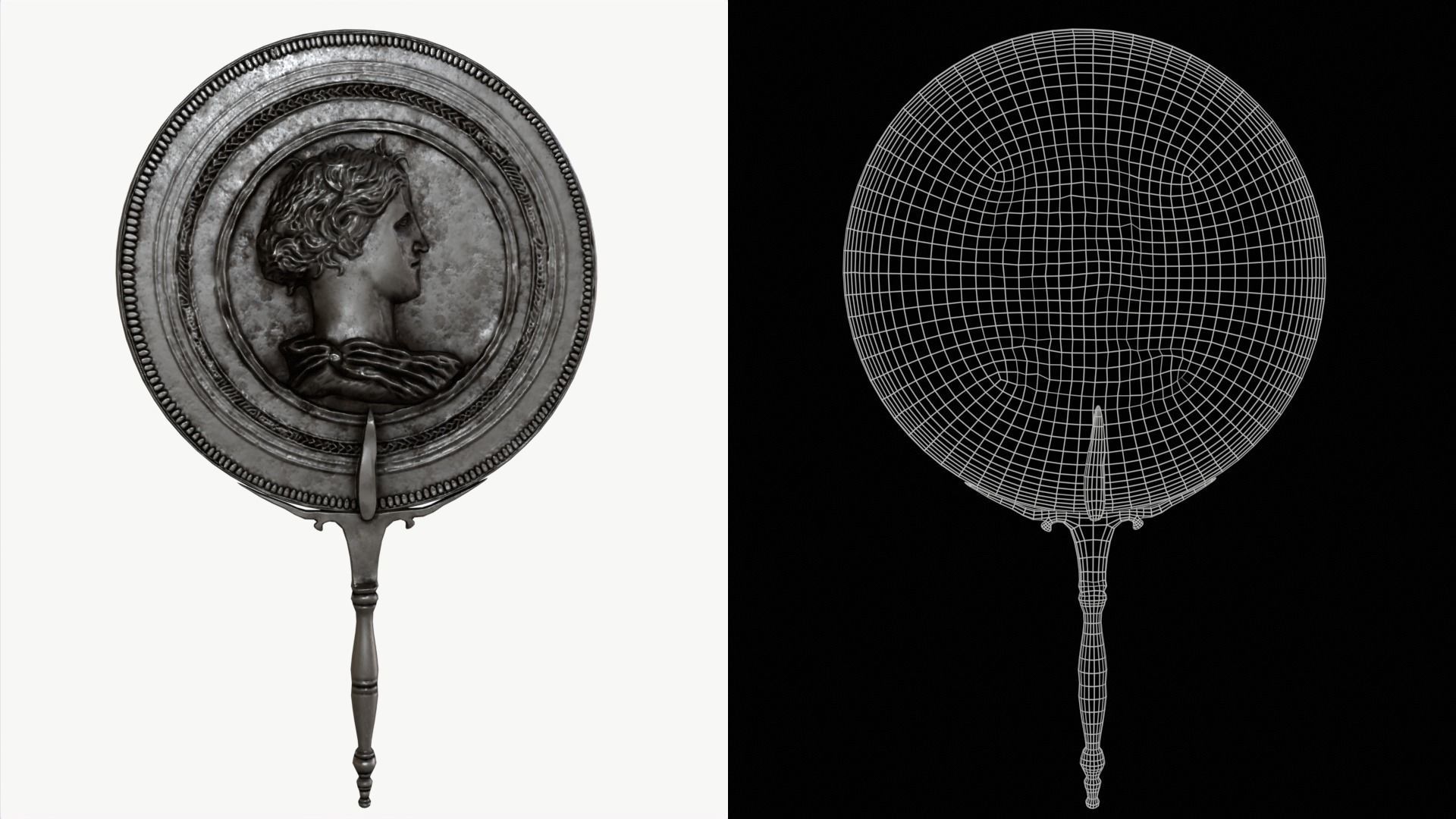 3D model Roman silver mirror VR / AR / low-poly | CGTrader