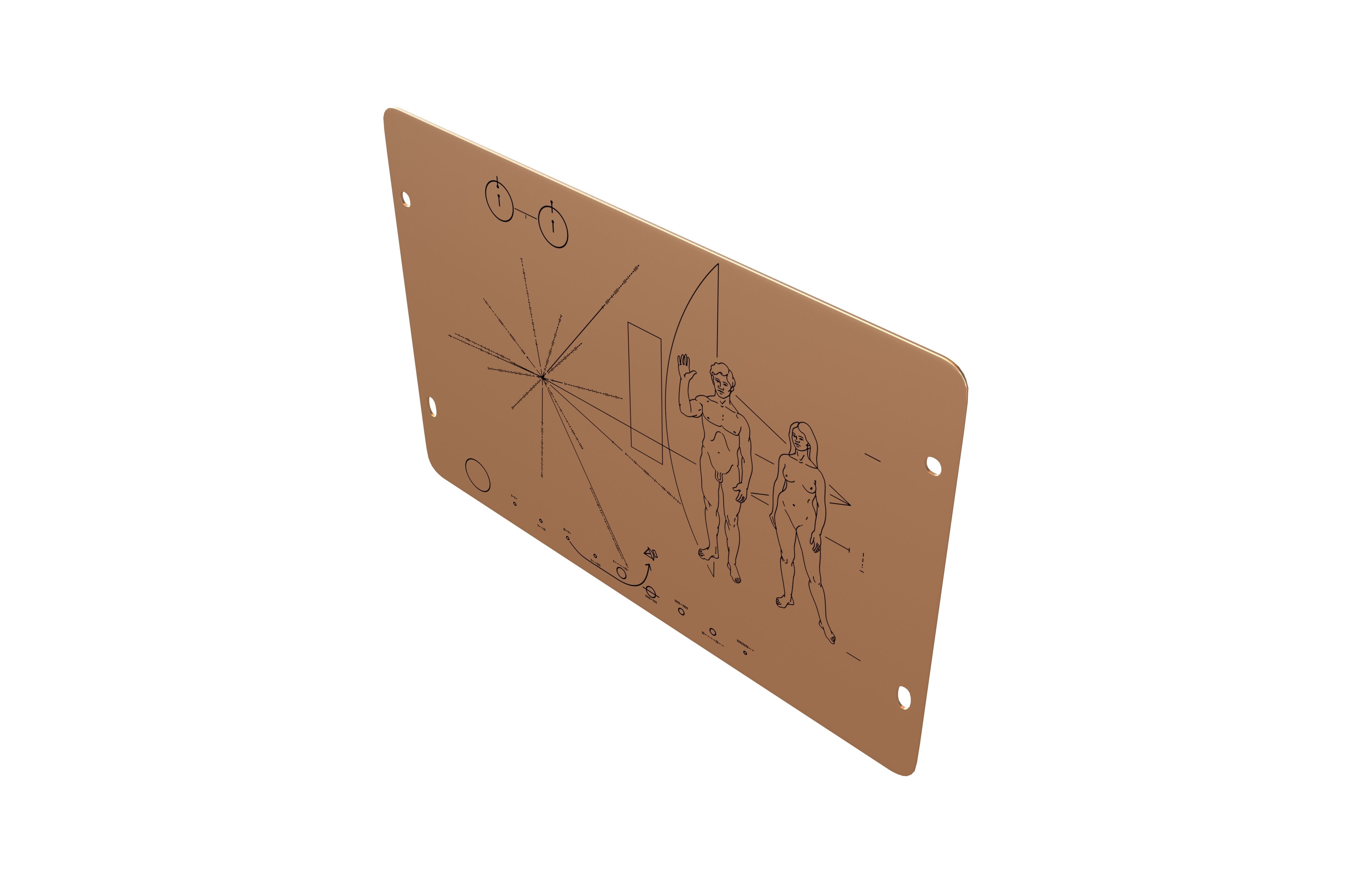 3D model Pioneer Plaque v1 001 VR / AR / low-poly | CGTrader