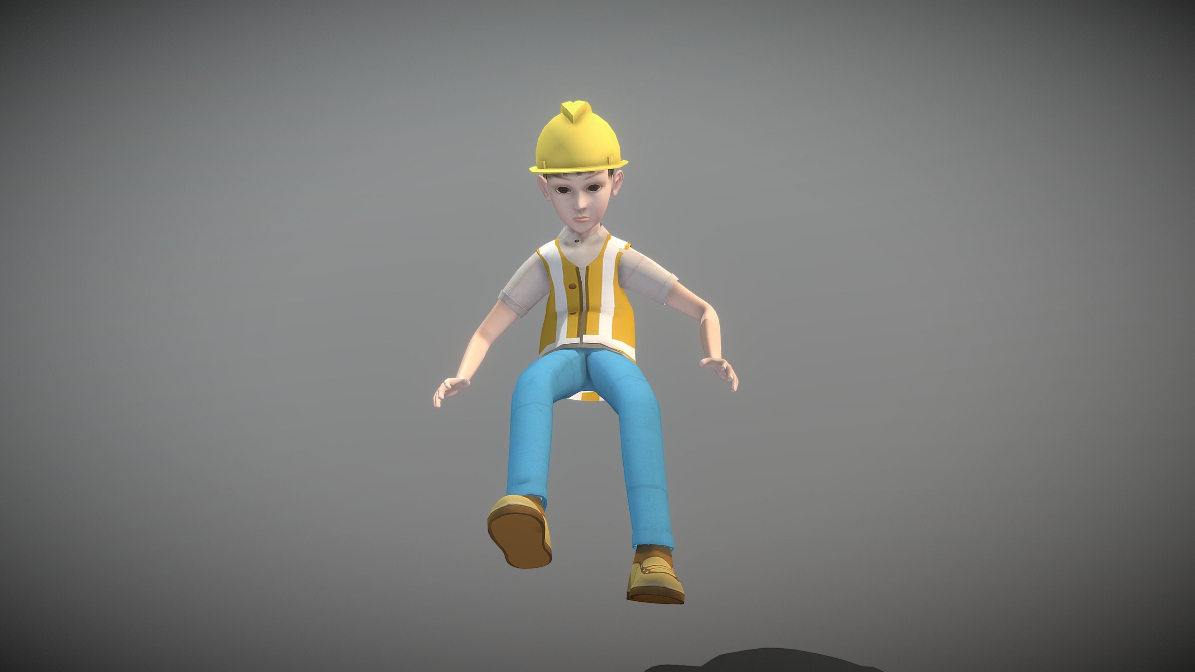 3D model Cartoon Worker VR / AR / low-poly rigged animated | CGTrader