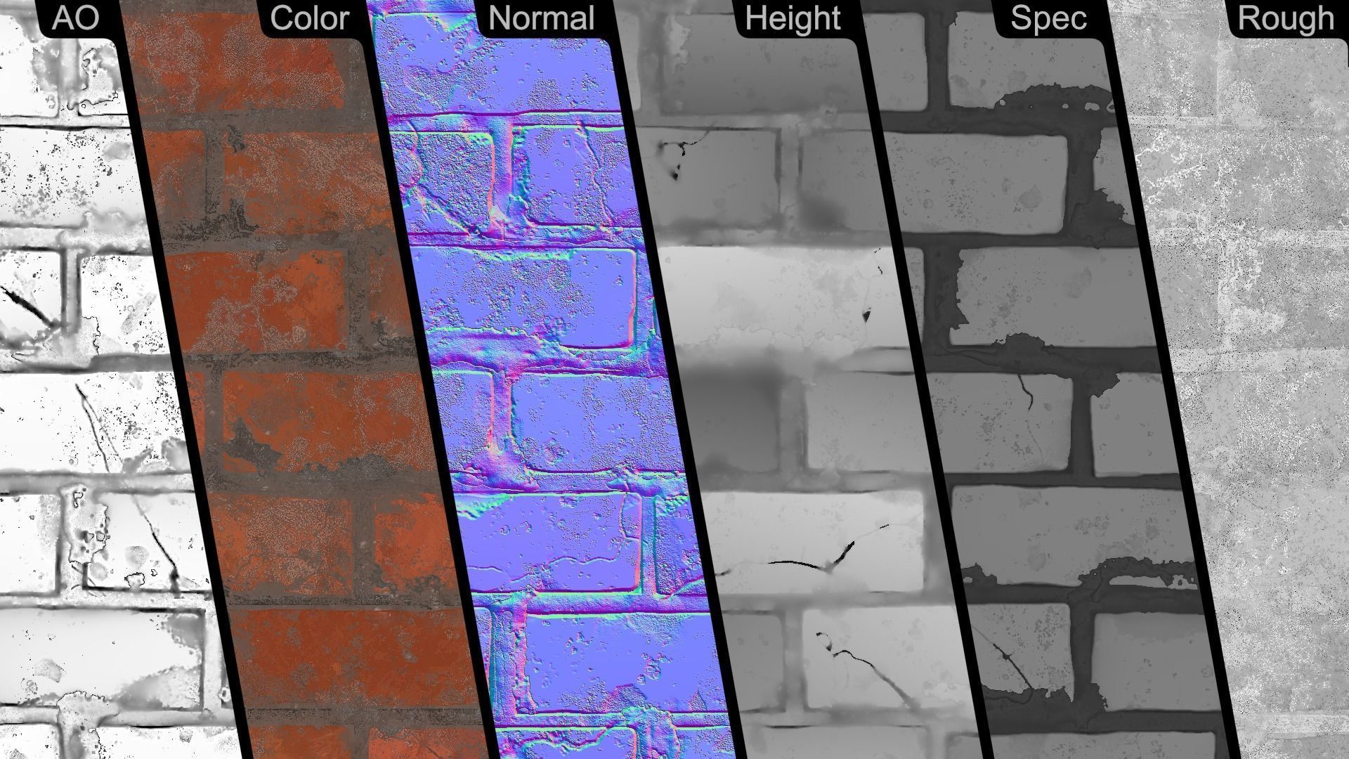 Damaged Brick Wall PBR Texture Texture | CGTrader