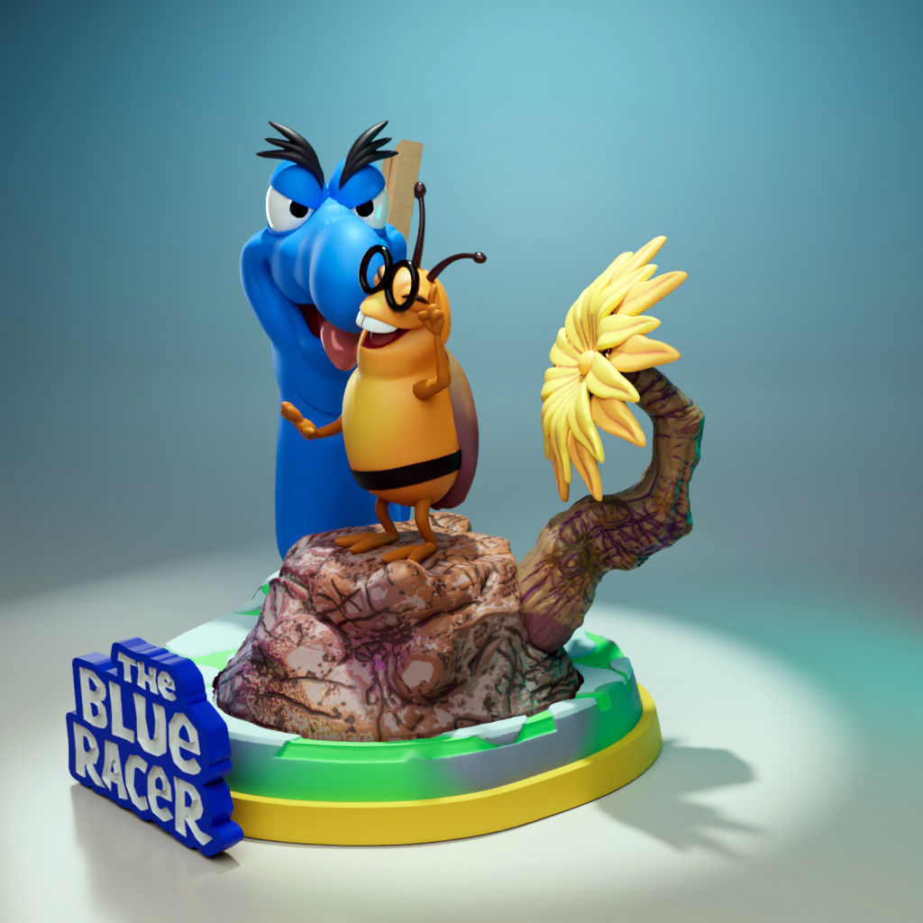 The Blue Racer 3D model 3D printable | CGTrader
