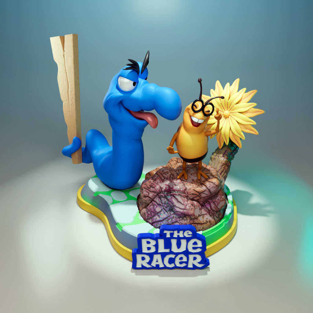The Blue Racer 3D model 3D printable | CGTrader