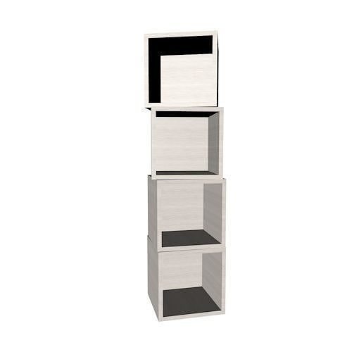 cabinet shelf with four cubes 3D model | CGTrader