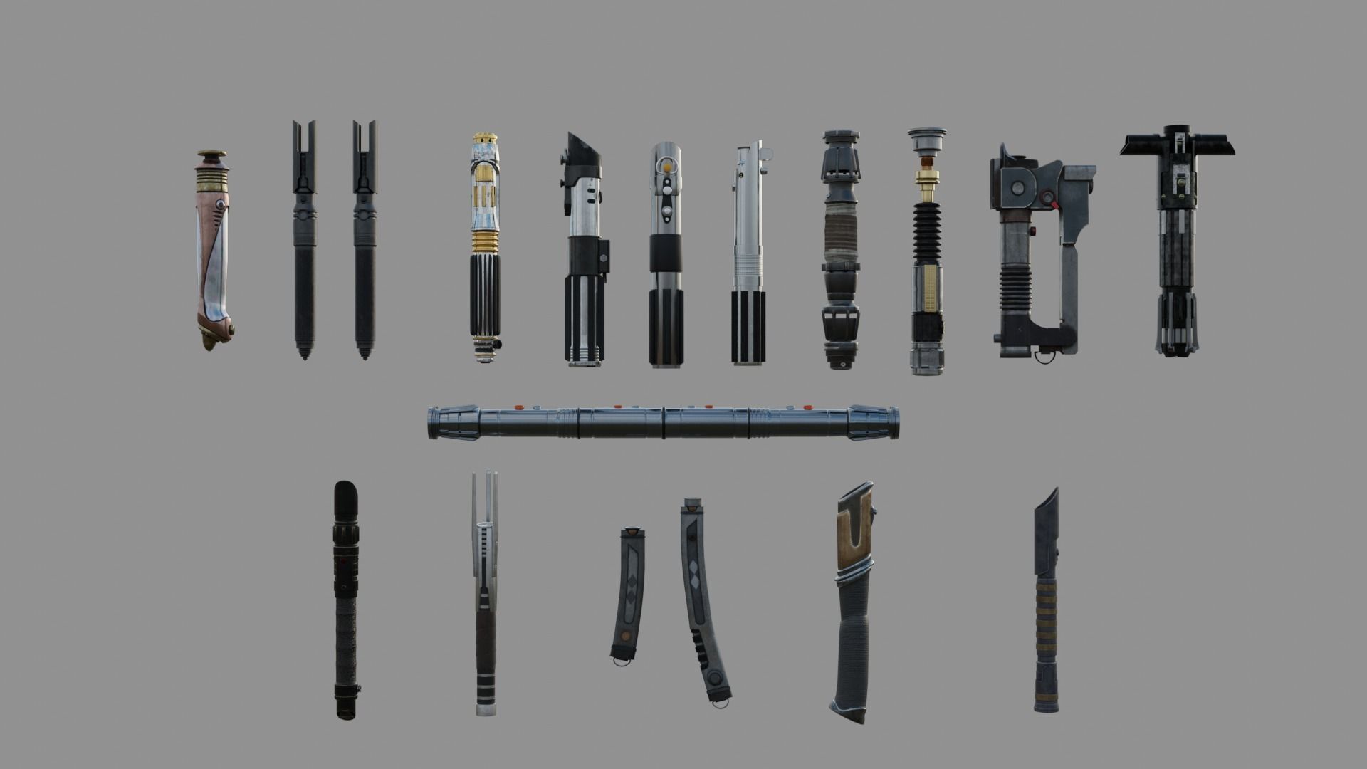 Ultimate Lightsaber Pack - High Definition Bundle 3D model rigged ...