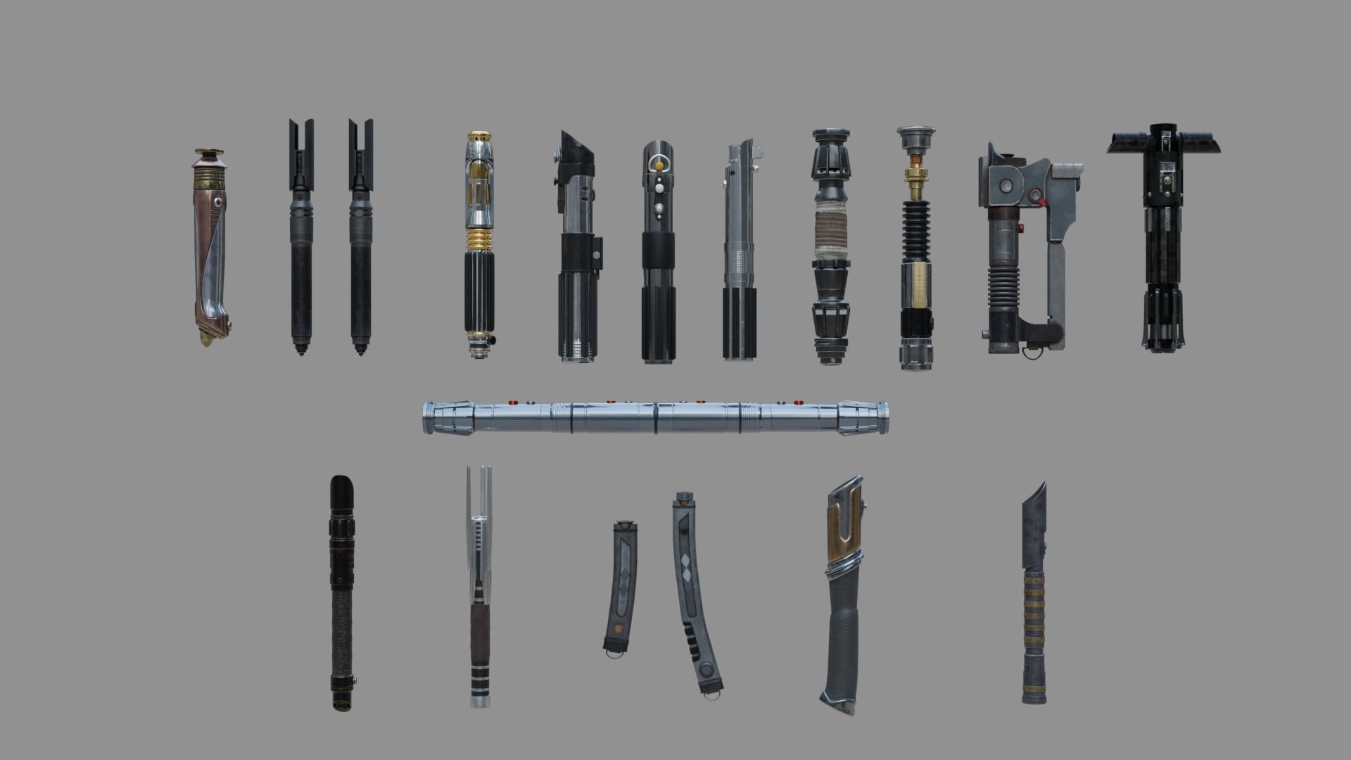 Ultimate Lightsaber Pack - High Definition Bundle 3D model rigged | CGTrader