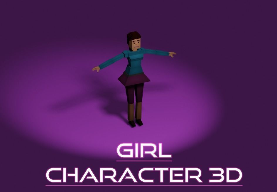 3D model Low Poly Girl 3D woman VR / AR / low-poly | CGTrader