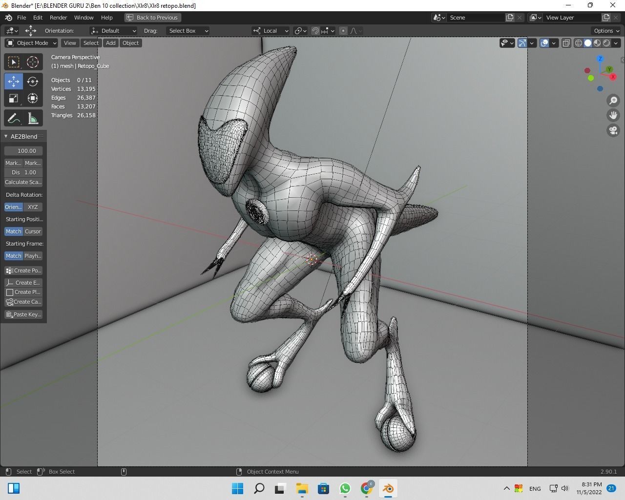 Ben 10 xlr8 low poly 3d model made with blender free VR / AR / low-poly ...