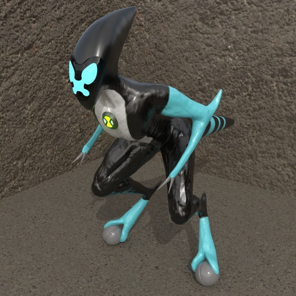 Ben 10 xlr8 low poly 3d model made with blender free VR / AR / low-poly ...