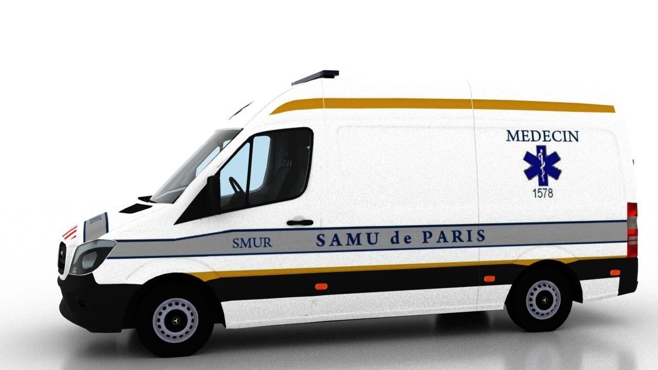 Mercedes Benz Sprinter L2H2 2015 France Ambulance 3D model | CGTrader