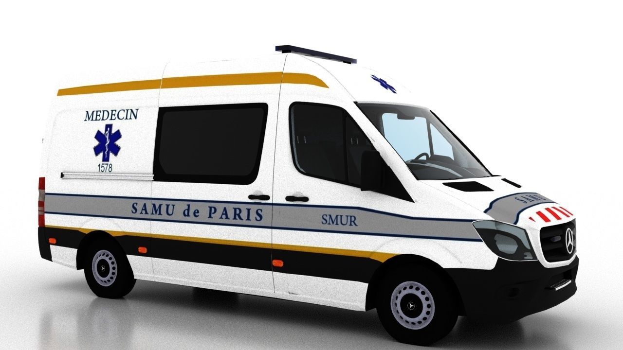 Mercedes Benz Sprinter L2H2 2015 France Ambulance 3D model | CGTrader