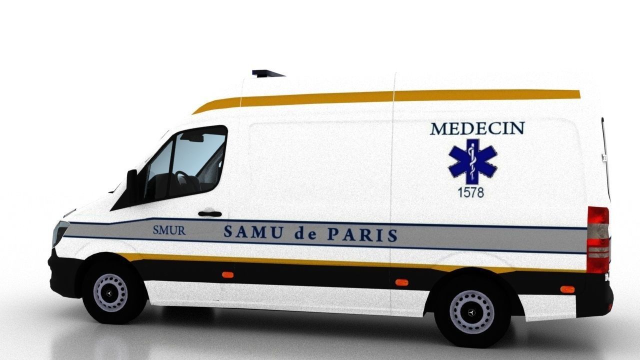 Mercedes Benz Sprinter L2H2 2015 France Ambulance 3D model | CGTrader