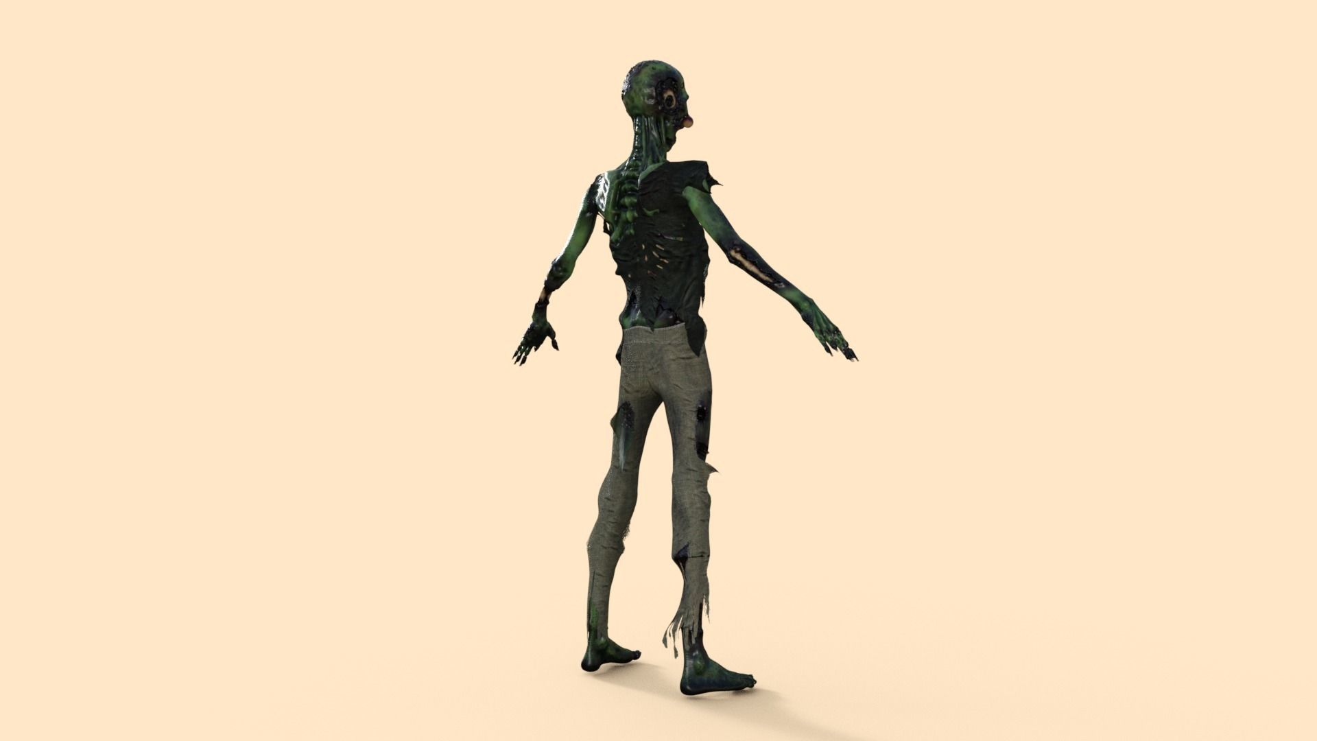 Scary Zombie Skeleton Rigged 3D model rigged | CGTrader