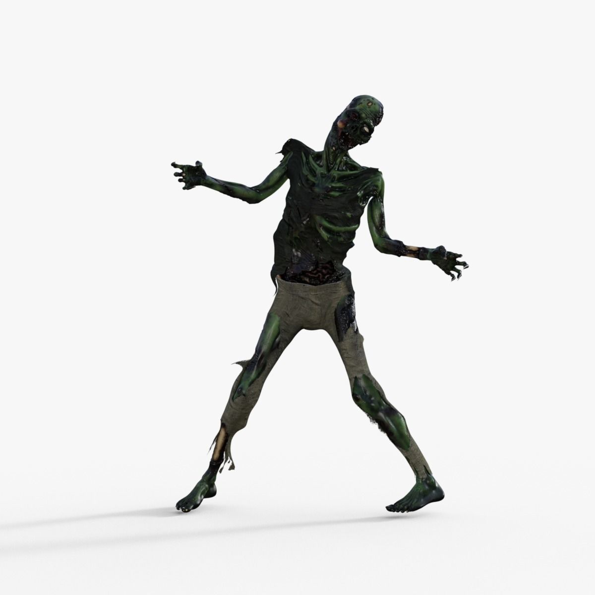 Scary Zombie Skeleton Rigged 3D model rigged | CGTrader
