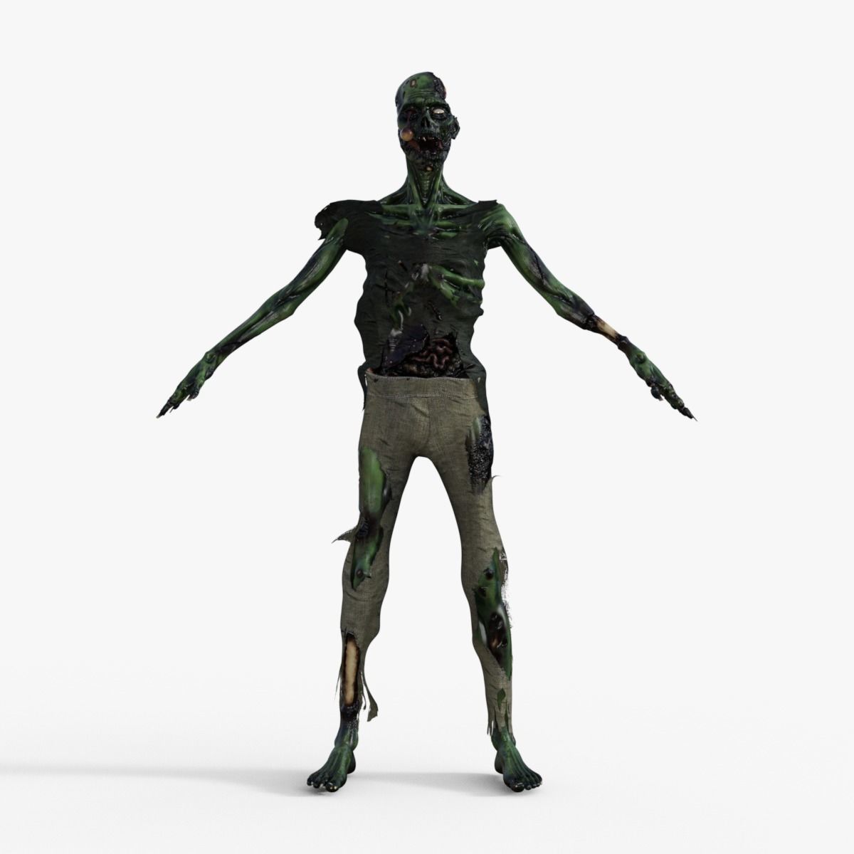Scary Zombie Skeleton Rigged 3D model rigged | CGTrader