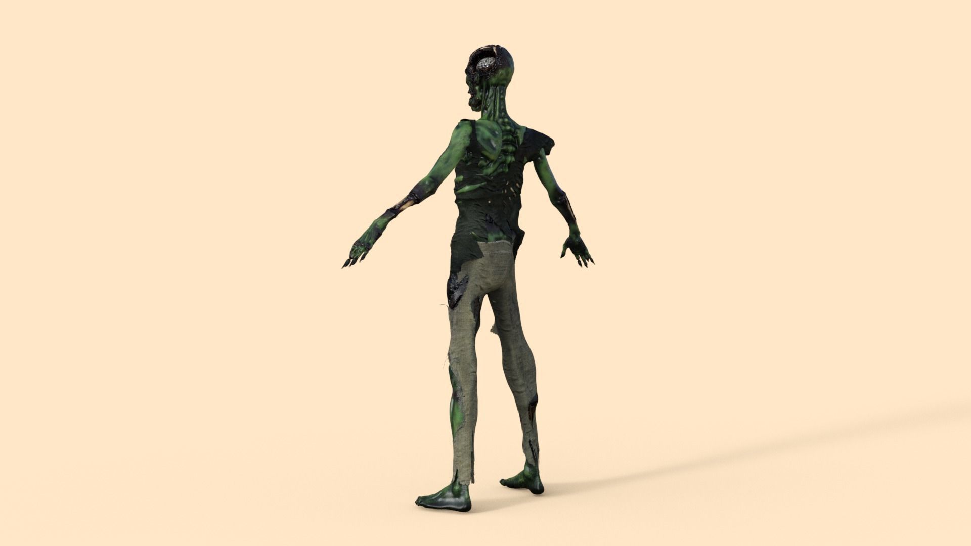 Scary Zombie Skeleton Rigged 3D model rigged | CGTrader