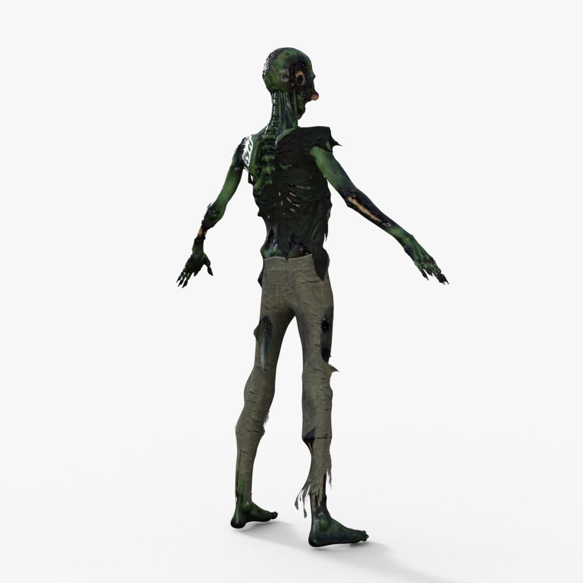 Scary Zombie Skeleton Rigged 3D model rigged | CGTrader