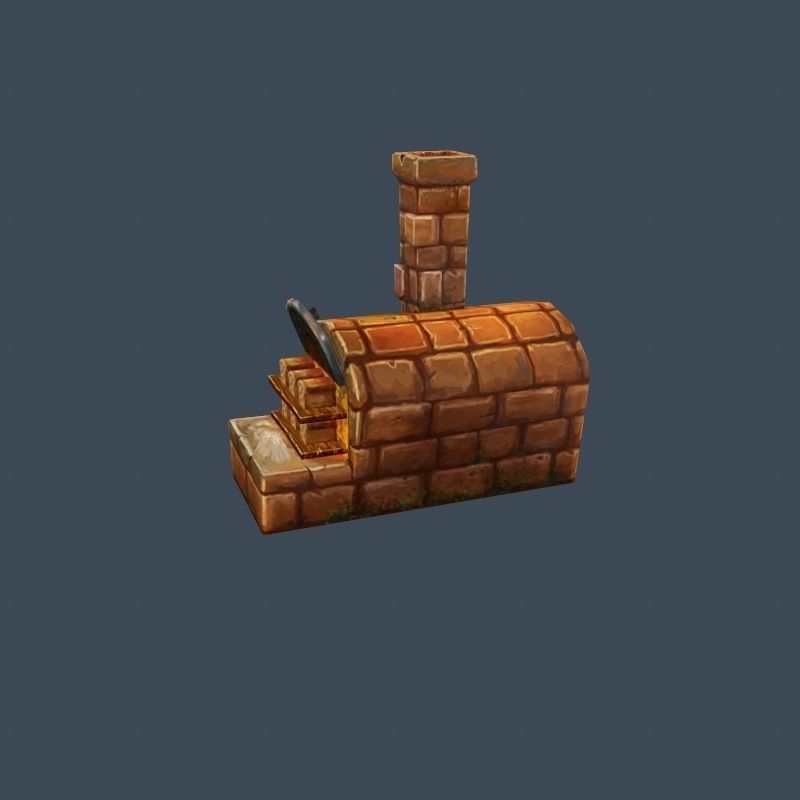 3D model Cartoon Old Brick Oven Furnace for Cooking VR / AR / low-poly ...