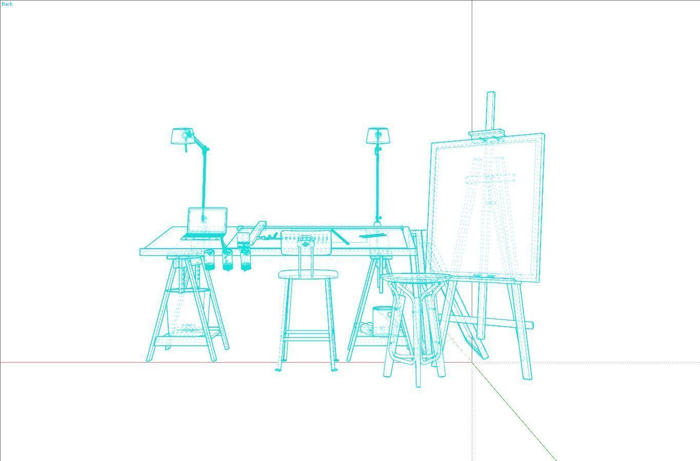 3D model Drafting Table Pro set VR / AR / low-poly | CGTrader