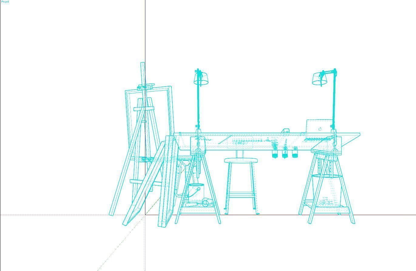 3D model Drafting Table Pro set VR / AR / low-poly | CGTrader