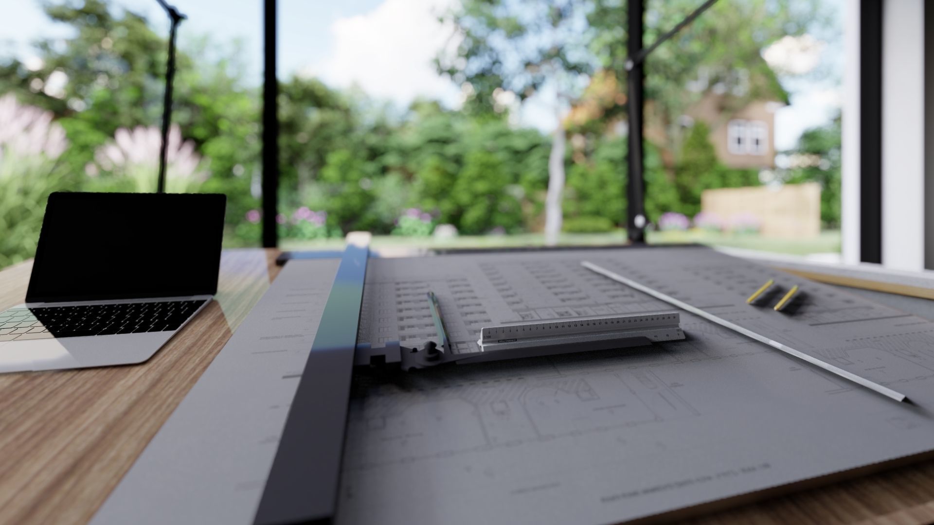 3D model Drafting Table Pro set VR / AR / low-poly | CGTrader