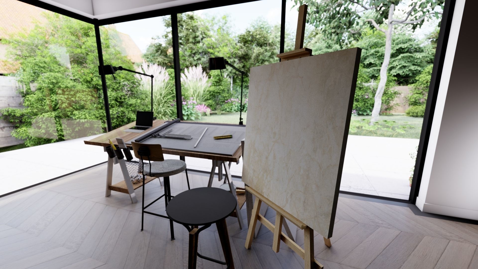 3D model Drafting Table Pro set VR / AR / low-poly | CGTrader