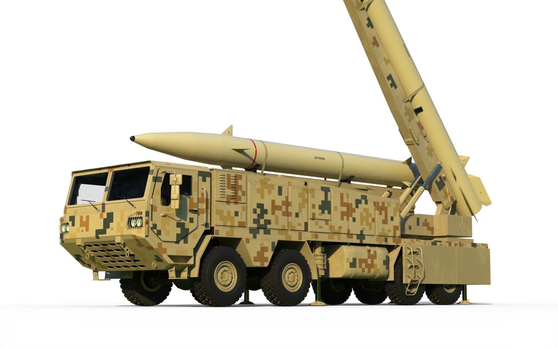 Zolfaghar Iranian road-mobile missile 3D model | CGTrader