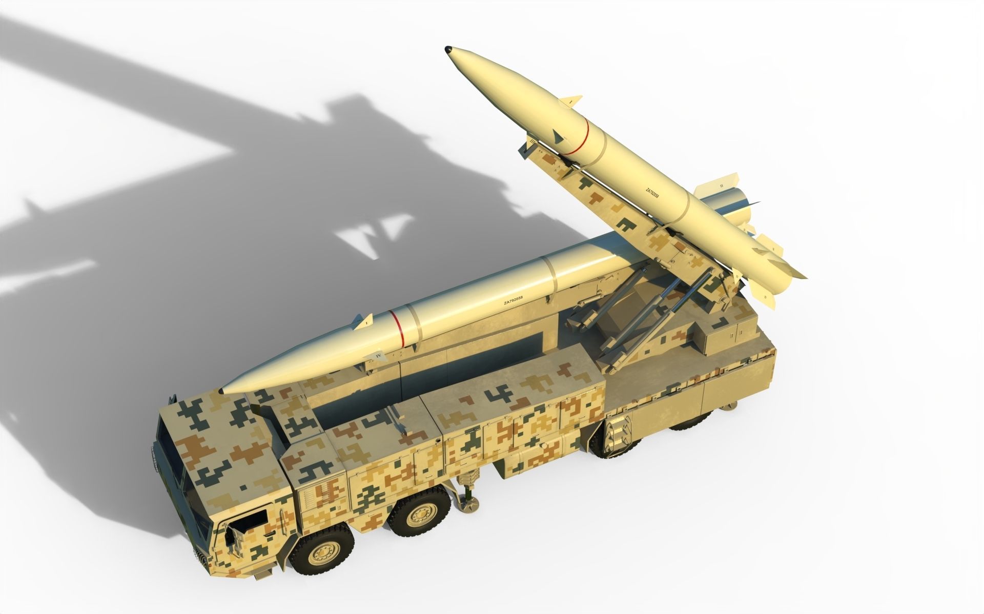 Zolfaghar Iranian road-mobile missile 3D model | CGTrader