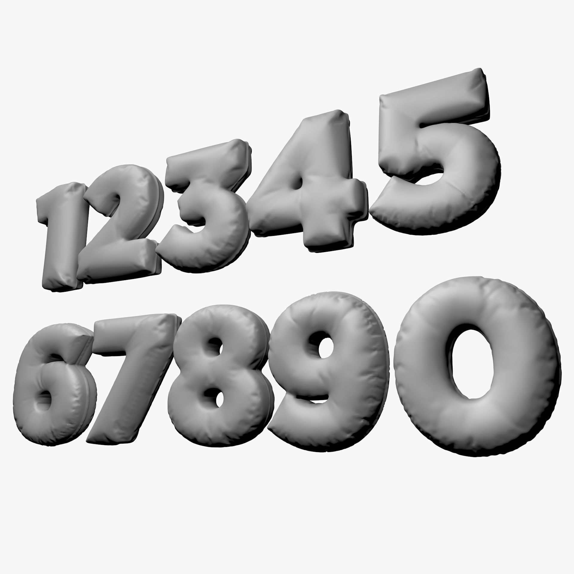 Golden Balloons Numbers 3D model | CGTrader