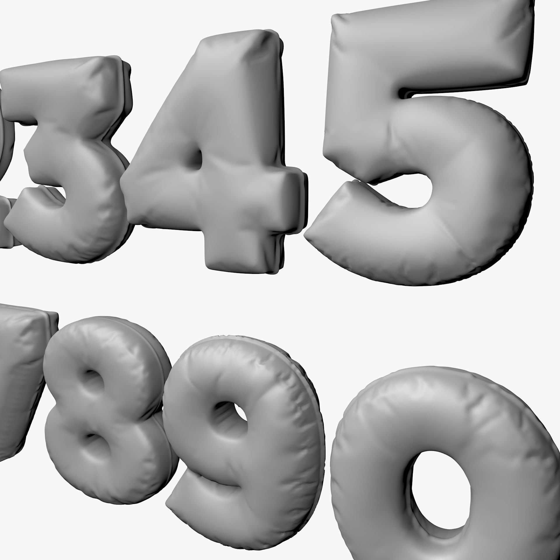 Golden Balloons Numbers 3D model | CGTrader