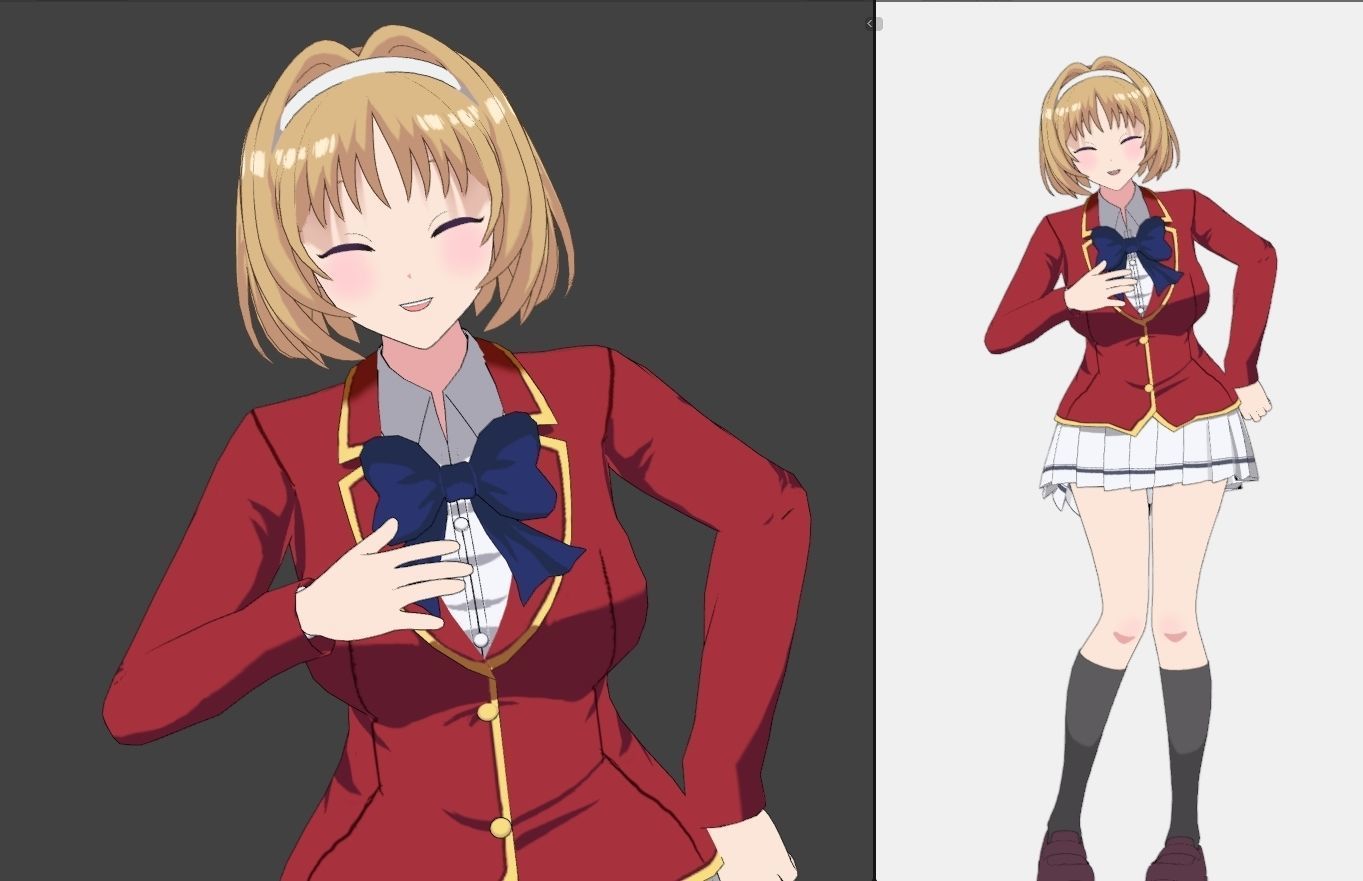 3D model Kikyo Kushida - Classroom of the Elite - Rigged VR / AR / low ...