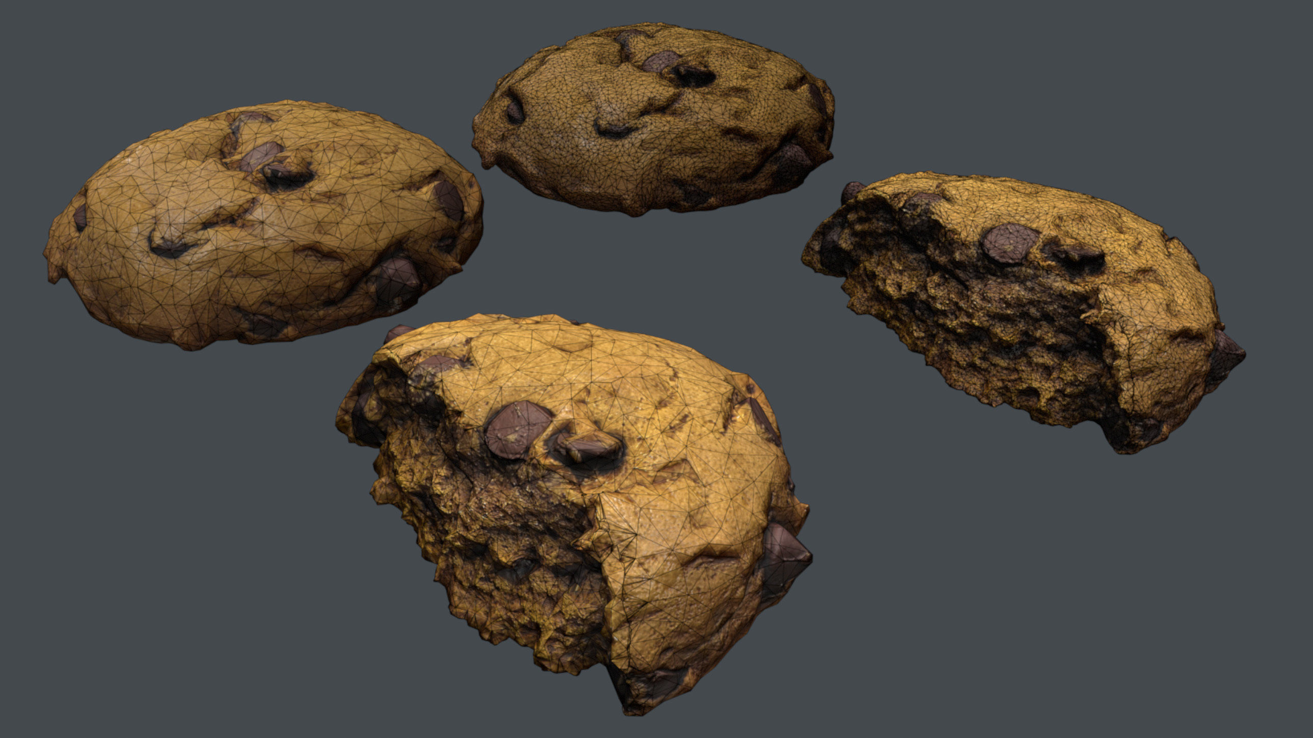 3D model UE4 - Chocolate Cookie 3D Scans - PBR Nanite and Lowpoly Props ...
