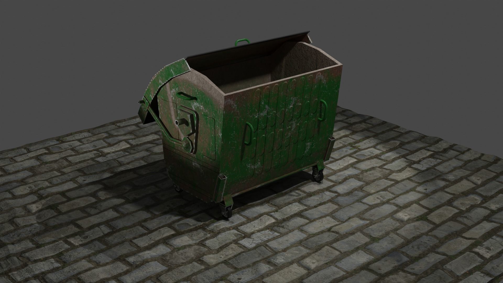 3D model Trash cans and conteiners PBR Low-poly game ready VR / AR ...