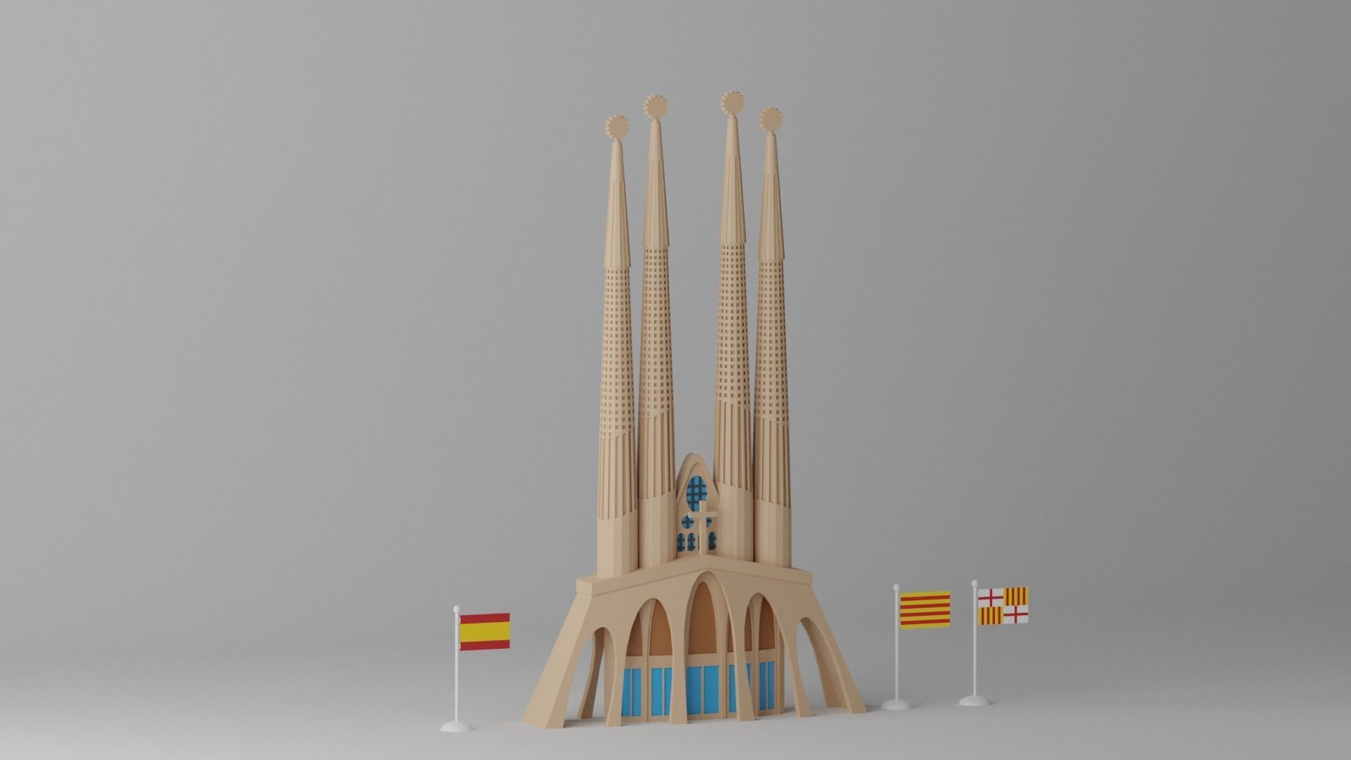 3D model Sagrada Familia Facade Barcelona VR / AR / low-poly | CGTrader