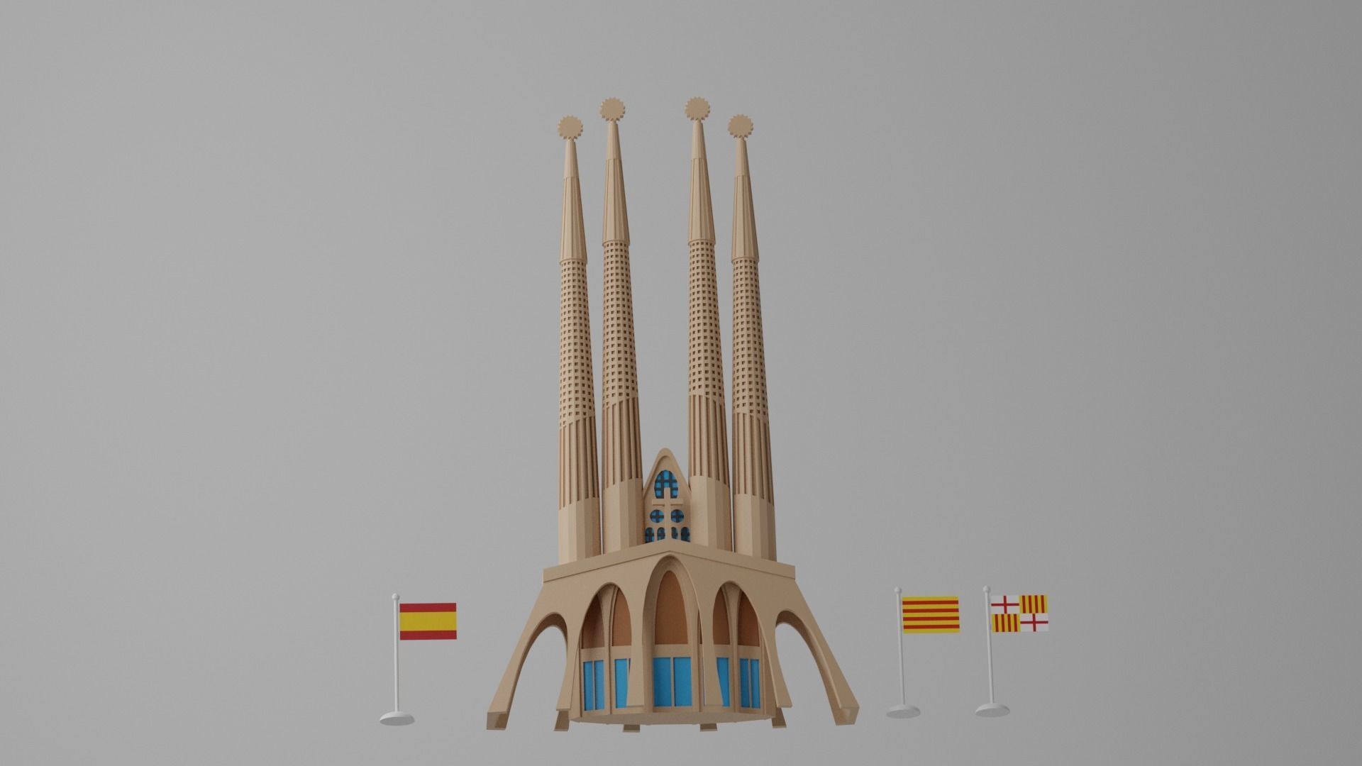3D model Sagrada Familia Facade Barcelona VR / AR / low-poly | CGTrader