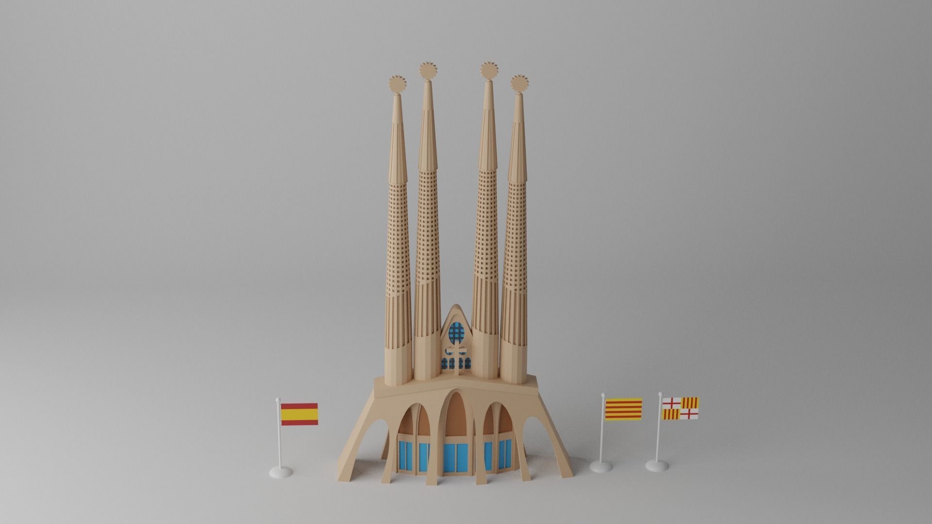 3D model Sagrada Familia Facade Barcelona VR / AR / low-poly | CGTrader