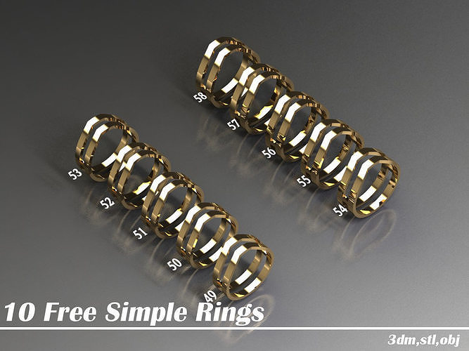 FREE Simple Rings free 3D model 3D printable | CGTrader