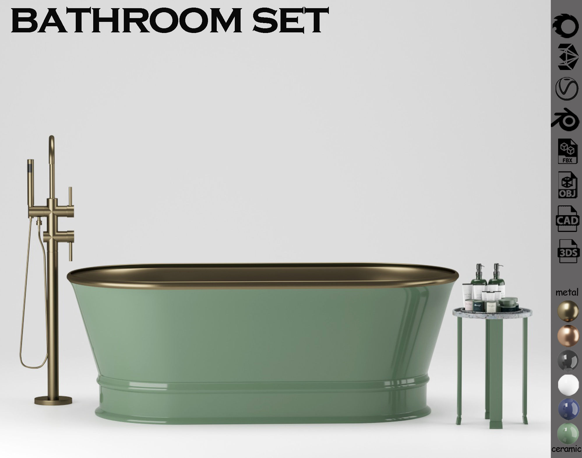 bathroom set 04 -bathtub 3D model | CGTrader