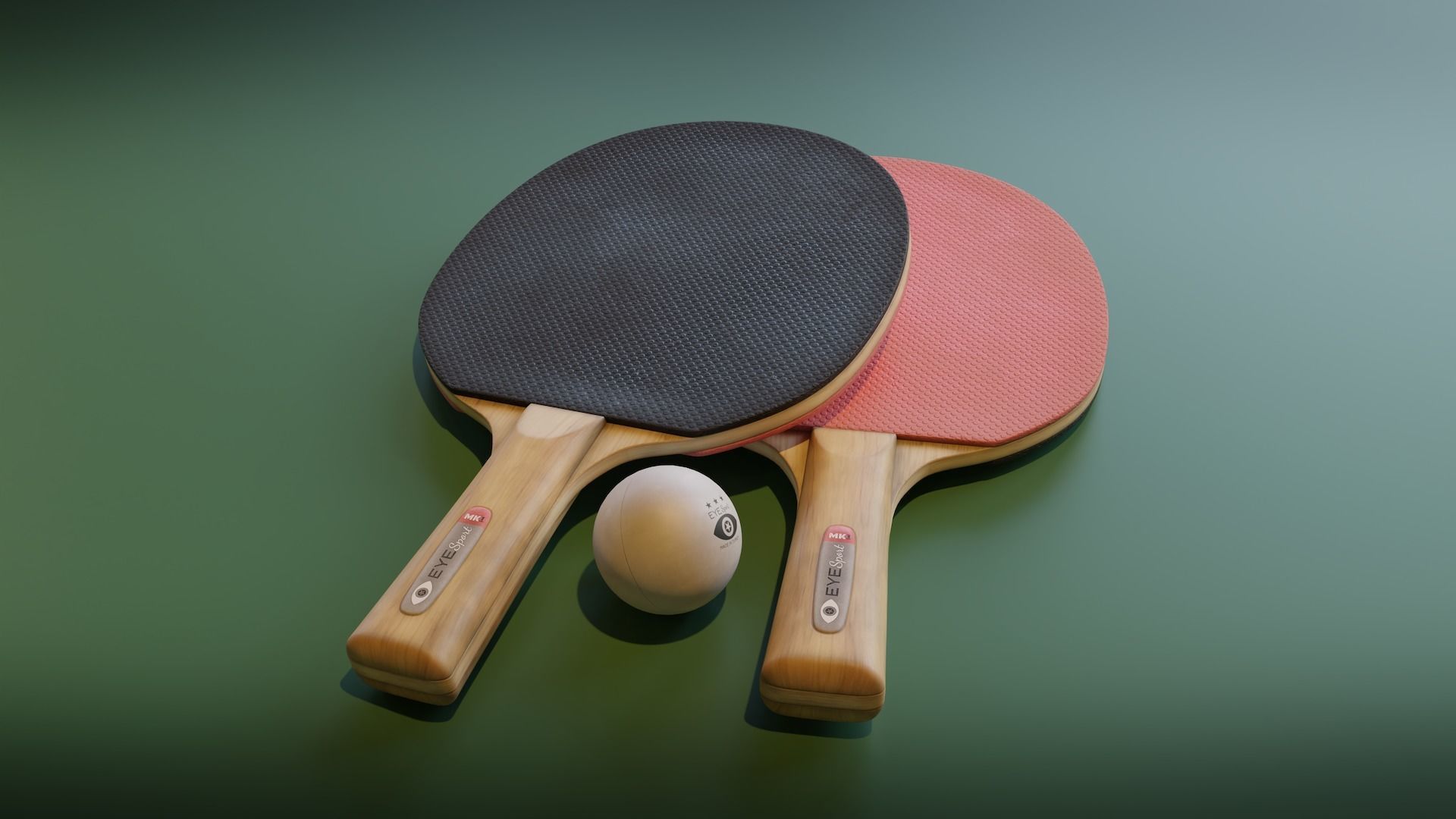 3D model Ping Pong Racket and Ball Set VR / AR / low-poly | CGTrader
