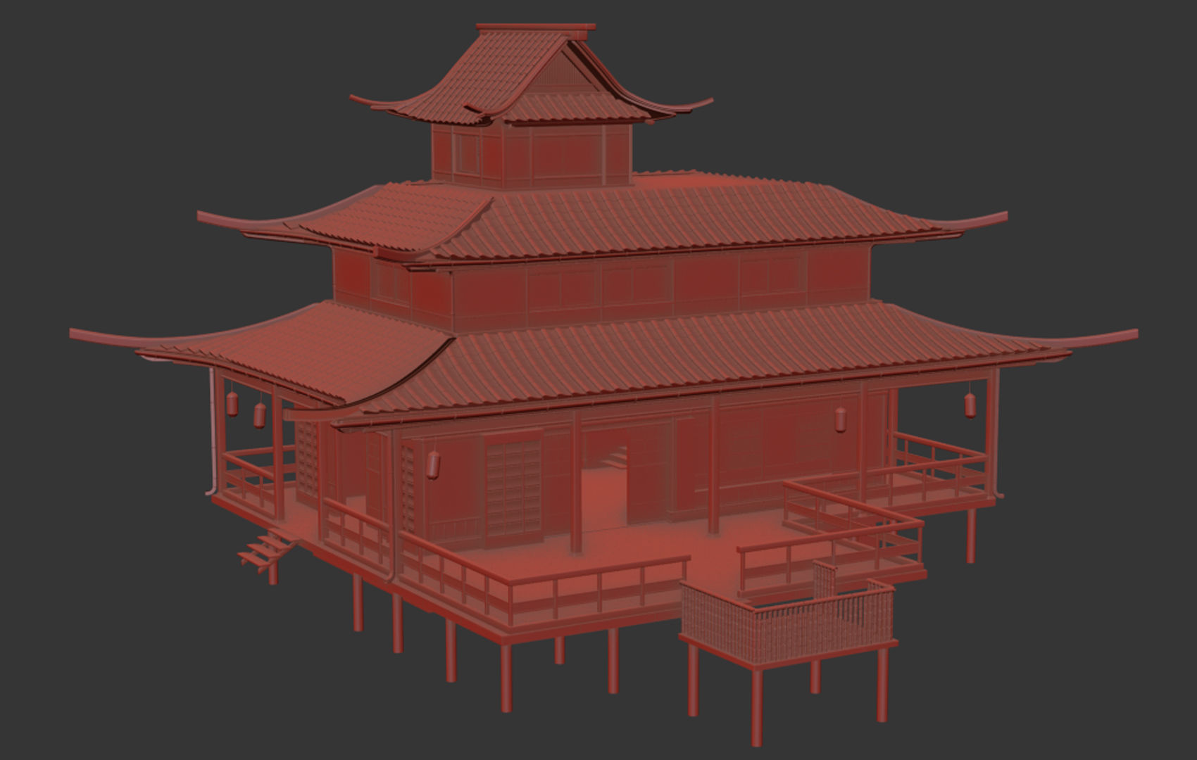 Japanese House 3D model | CGTrader