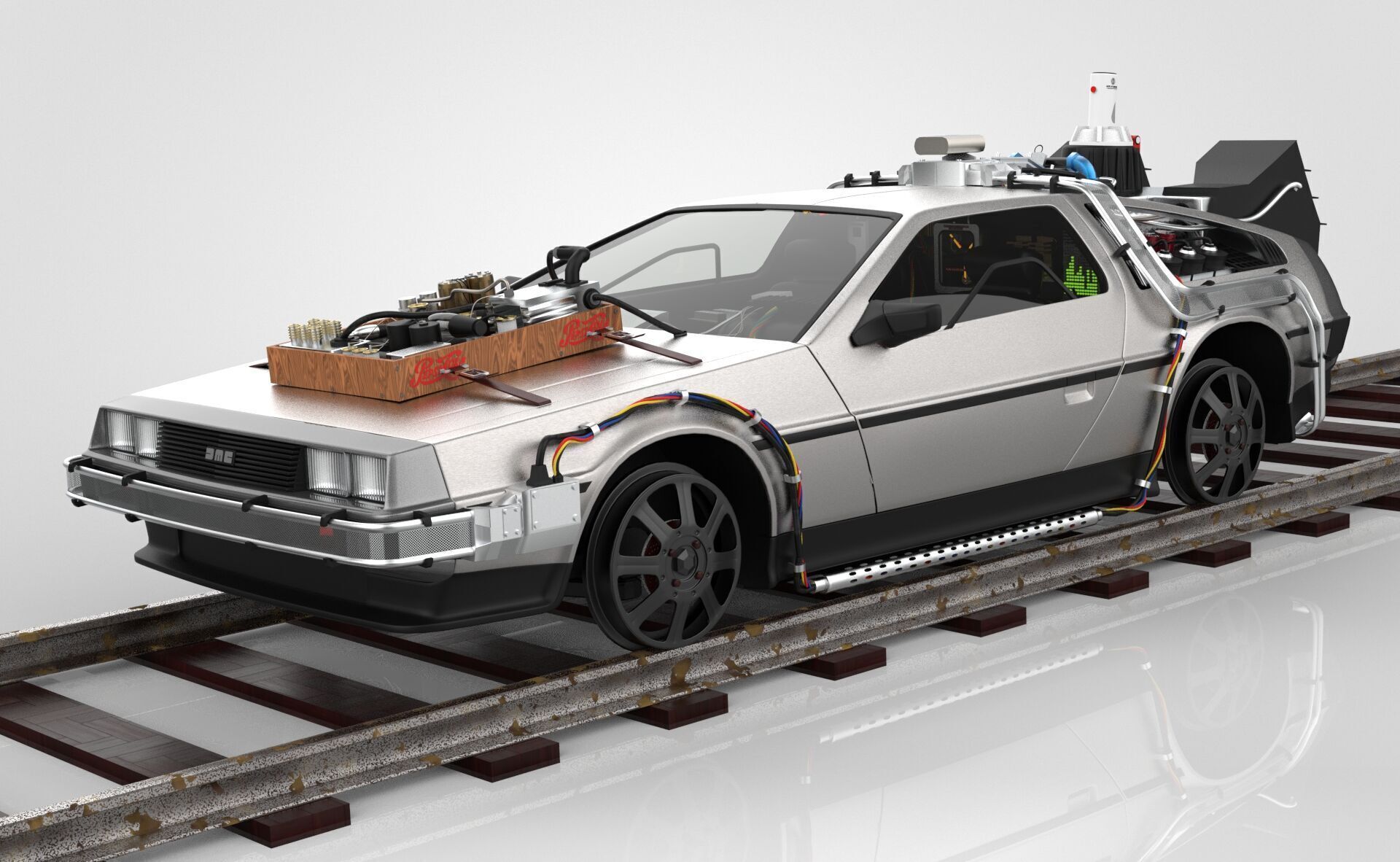 Delorean Time Machine Episode 3 Railroad 3D model | CGTrader