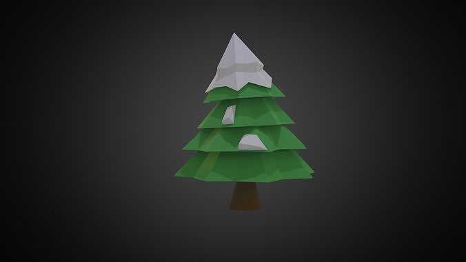 Lowpoly Tree Christmastree with Snow free 3D model | CGTrader
