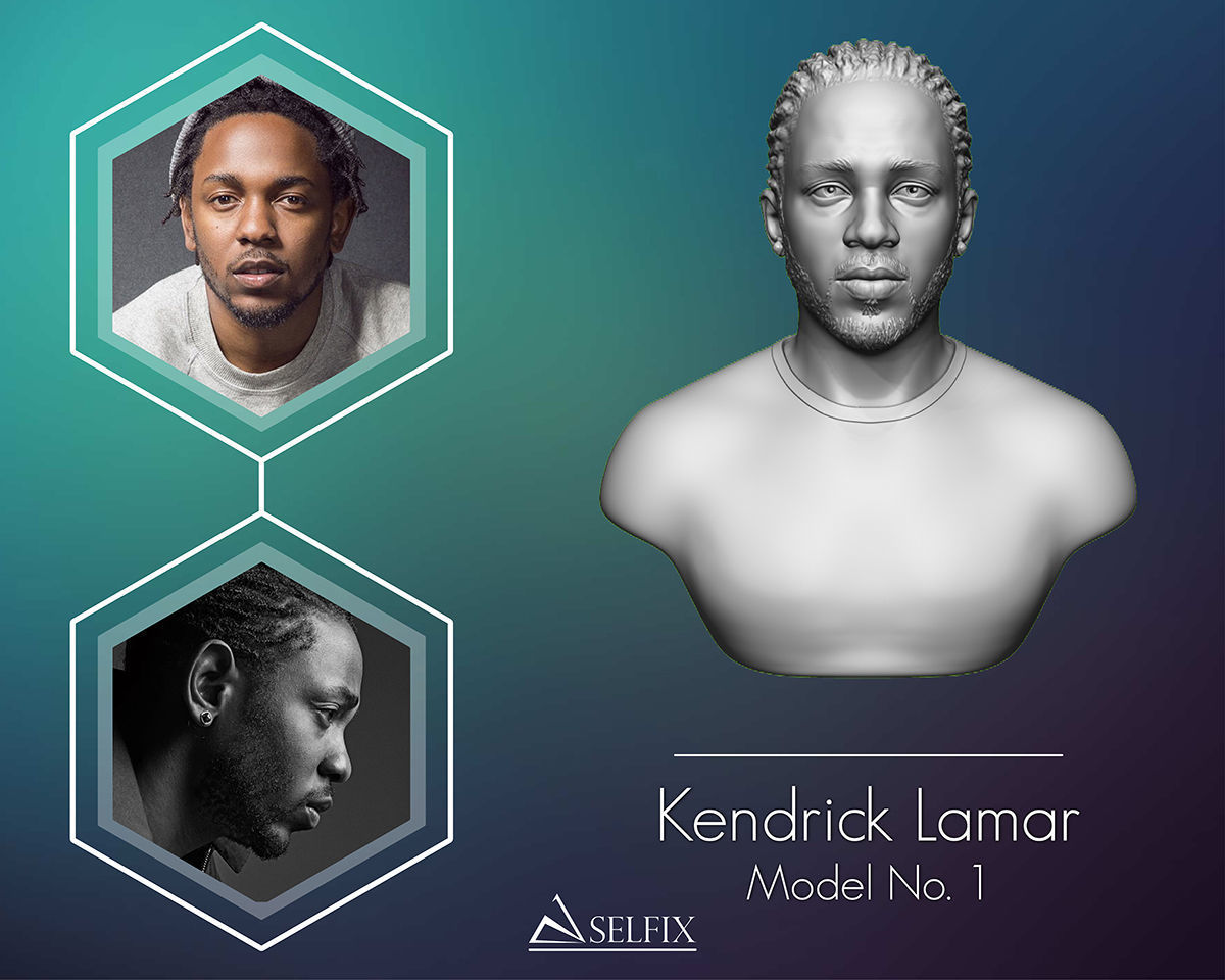 Kendrick Lamar model 1 Bust 3D model 3D printable | CGTrader