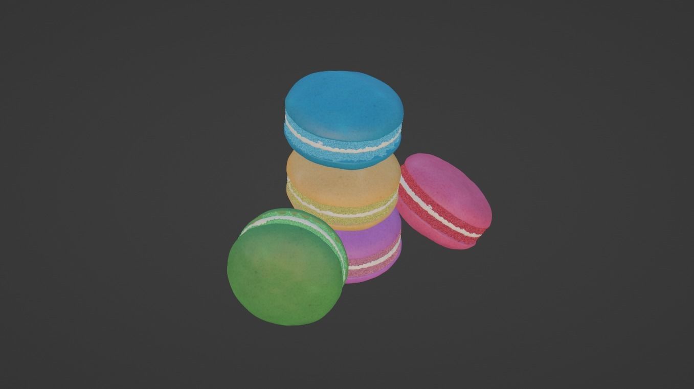 Macarons colorful macaroons free 3D model | CGTrader
