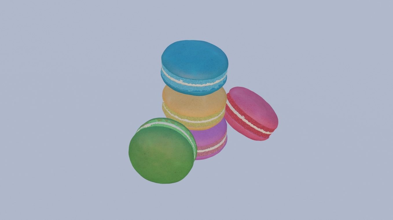 Macarons colorful macaroons free 3D model | CGTrader