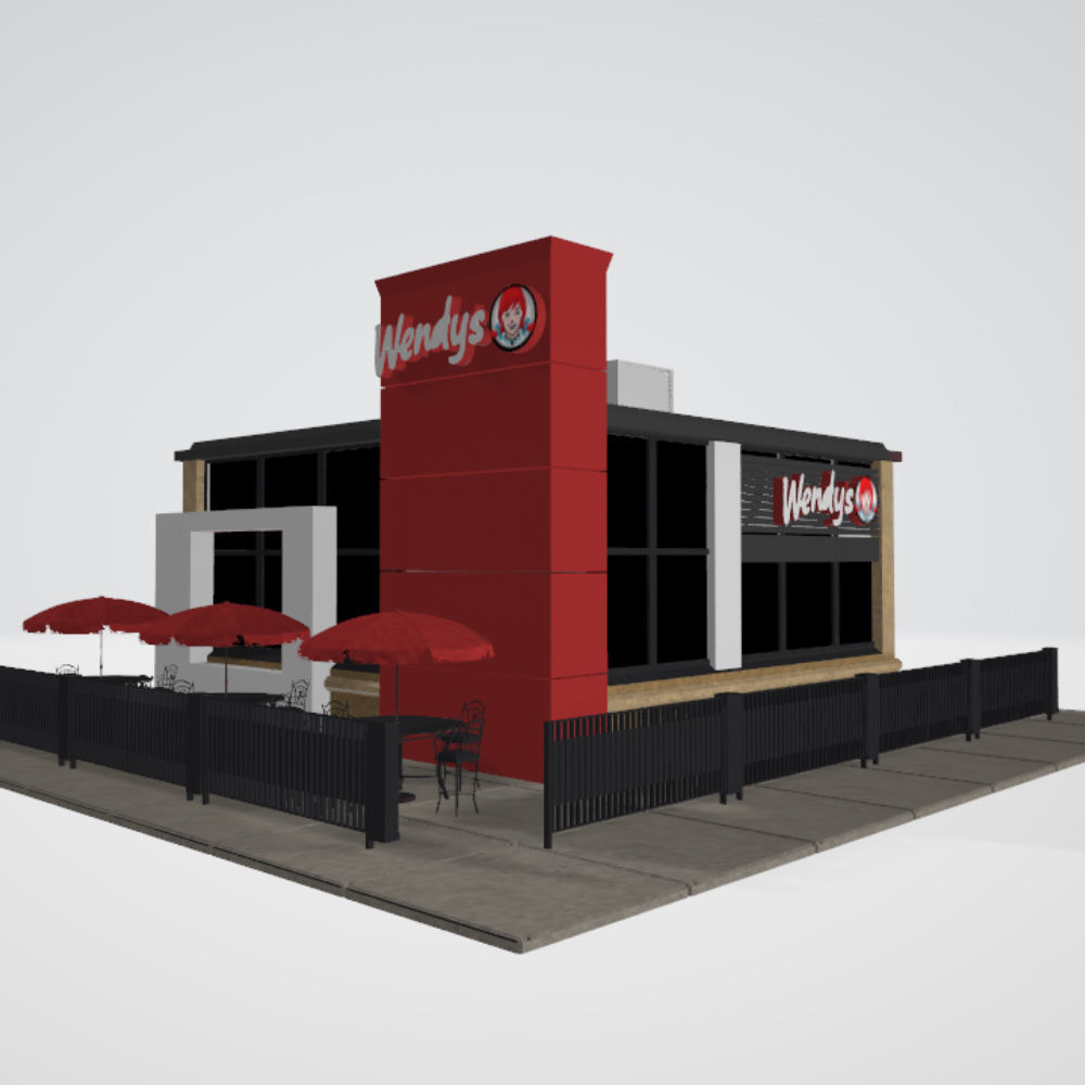 Wends fast food restaurant 3D model | CGTrader