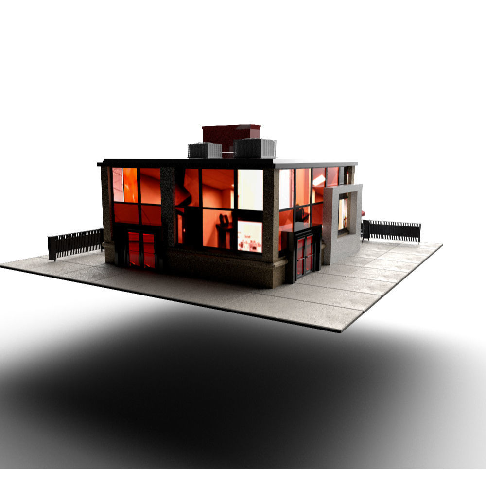 Wends fast food restaurant 3D model | CGTrader