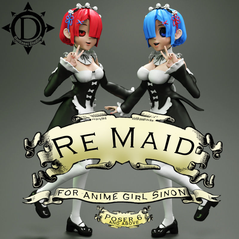 Anime Girl Sinon Collection for Poser 6 and above 3D model rigged ...