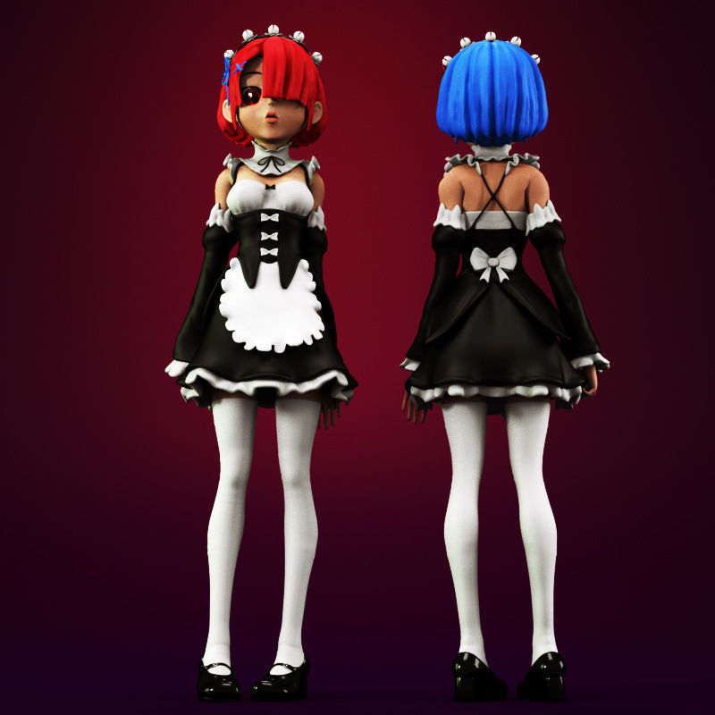 Anime Girl Sinon Collection for Poser 6 and above 3D model rigged ...